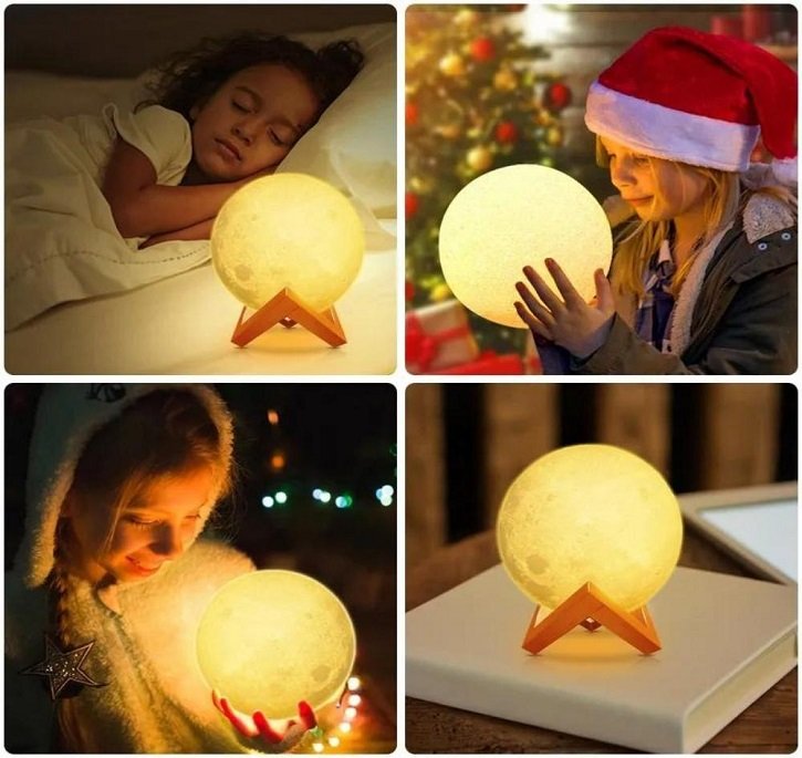 3D Moon Night Lamp Rechargeable Indoor Lighting | QBM INDIA